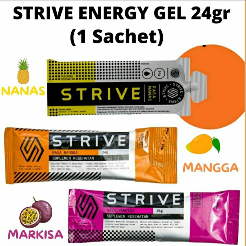 Jual Strive Energy Gel 24 gram / suplemen kesehatan olahraga lari ...
