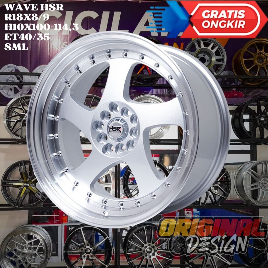 Jual Velg Mobil Ring 18 Celong HSR WAVE R18 LEBAR 8/9 LOBANG 5 ET40/35 SML | Shopee Indonesia