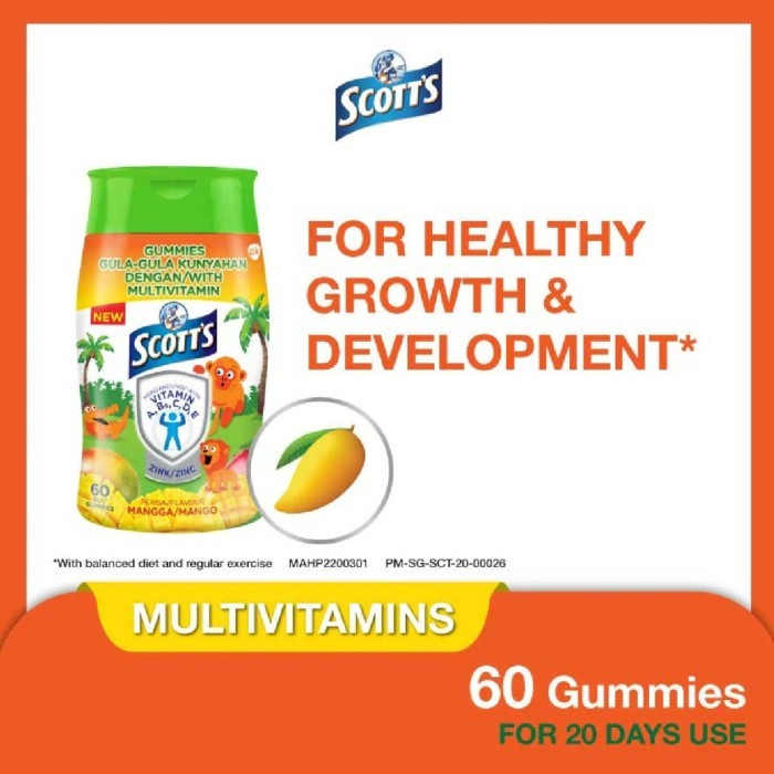 Jual SCOTT'S Multivitamin Gummy for Kids Mango Flavor 60 Gummies ...