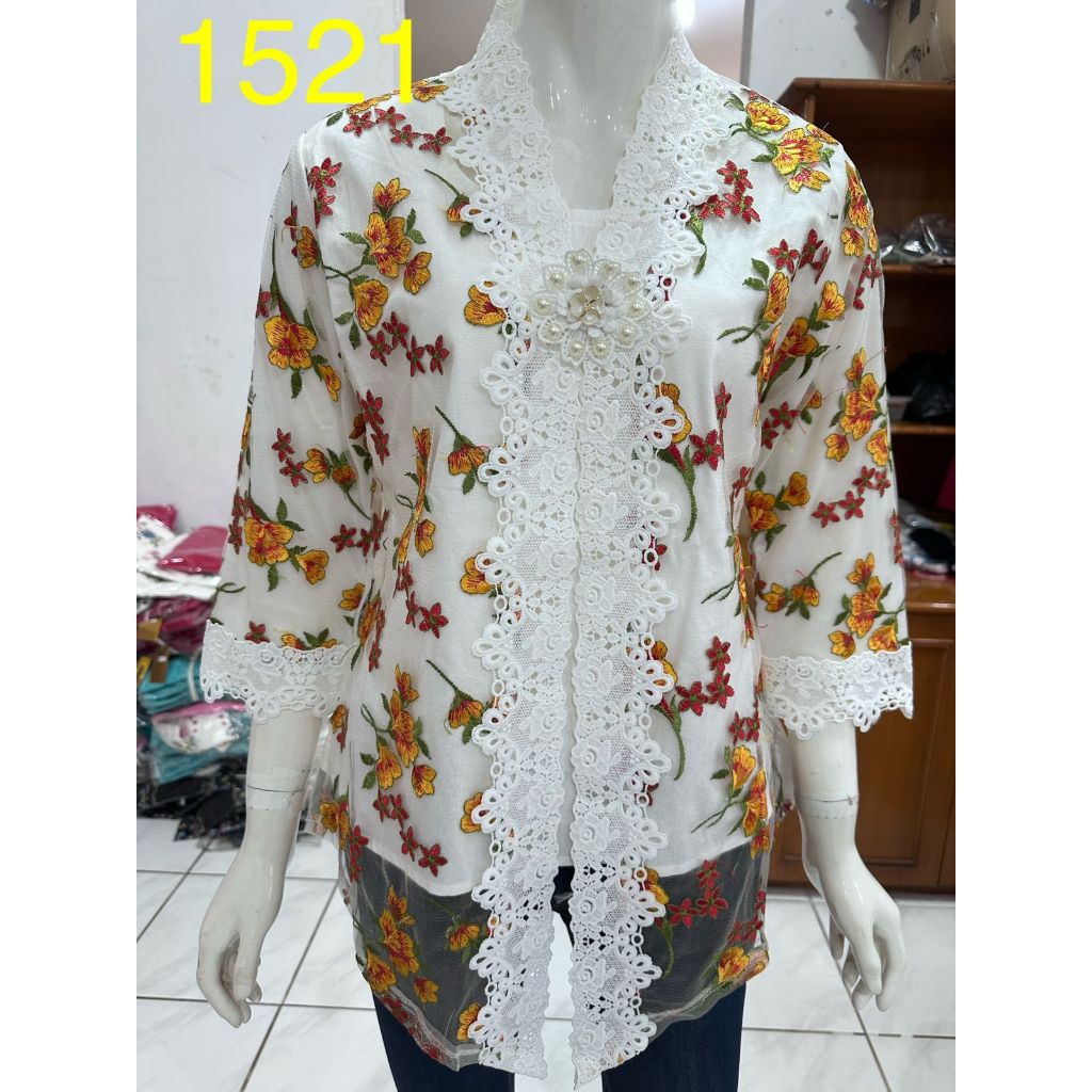 Jual 1521 kebaya rompi tile bordir timbul premium alexuez | Shopee ...