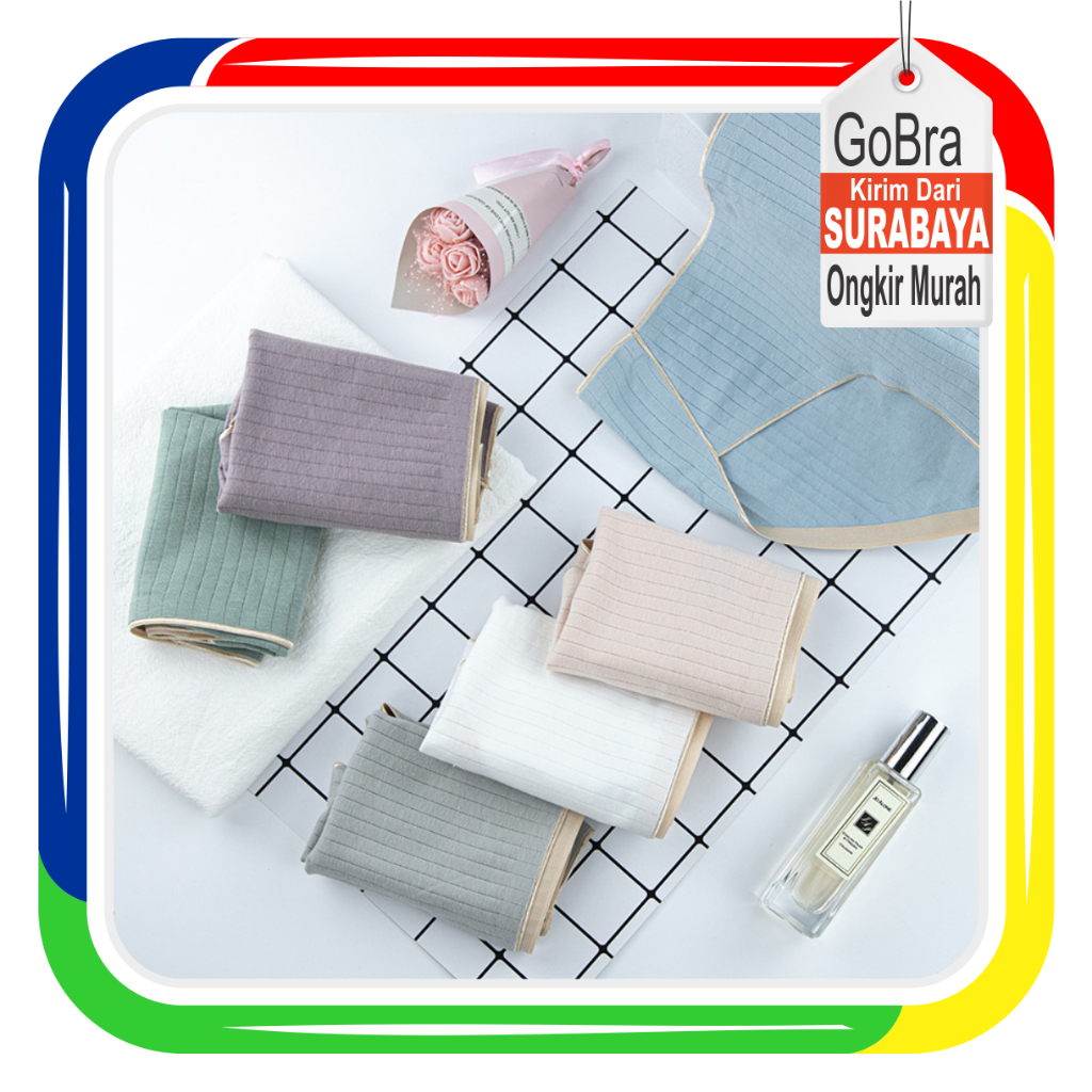 Jual Gobra ♕ PW177 Celana Dalam Wanita Katun Nyaman CD Cewek Garis Garis Simple Polos Import ...