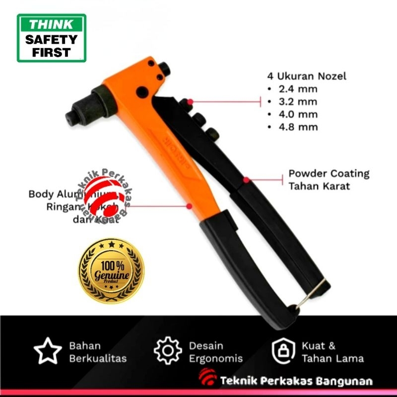 Jual Tang rivet paku tembak ripet/ Hand riveter SUPER 10inch 3 jaws ...