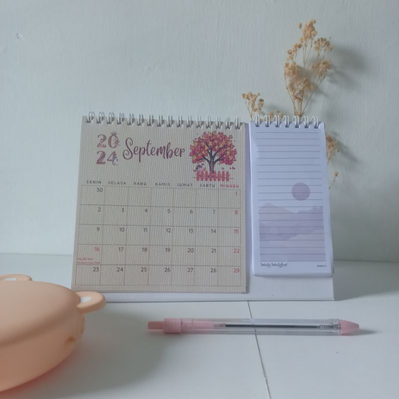 Jual 2024 DESK CALENDAR AESTHETIC WITH NOTE OR PLANNER/ DESK CALENDER ...