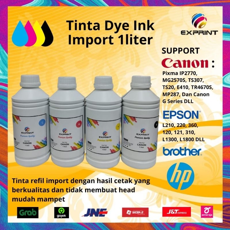 Jual Tinta Refill Printer Dye Ink 1 liter For Canon/Epson /Brother ...