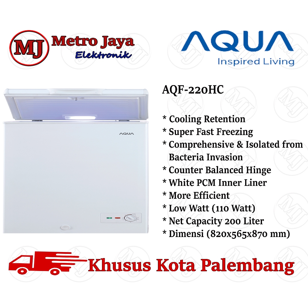 Jual Chest Freezer AQUA 200 Liter AQF-220HC Freezer Box AQUA AQF 220 HC ...
