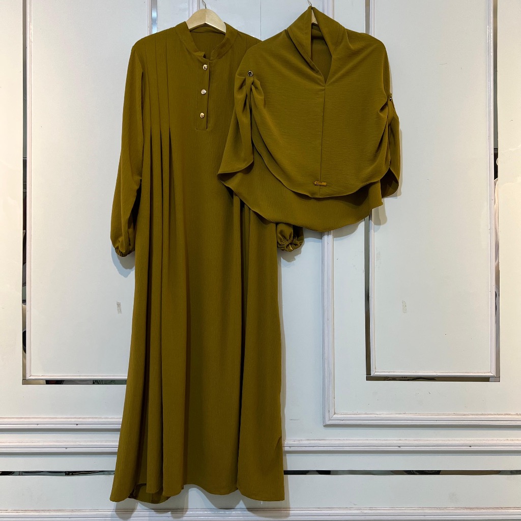 Jual Raquella Dress | Gamis Jumbo Set Hijab LD 130cm Crinkle Airflow ...