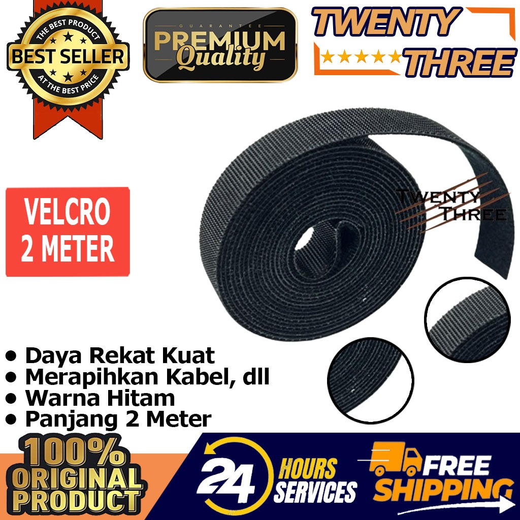 Jual Velcro Kabel Strap Pengikat perapih cable perekat 2 Meter cord ...