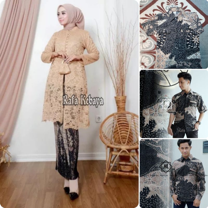 Jual Couple Kebaya Brokat Kancing Seribu Coksu/ Kebaya Busui/Set Kebaya ...