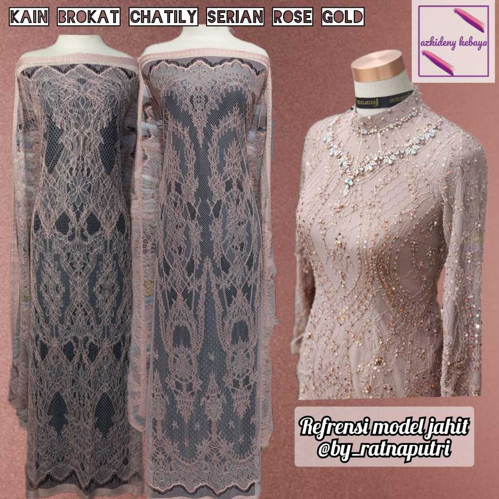Jual kain brokat chantily serian rose gold | Shopee Indonesia