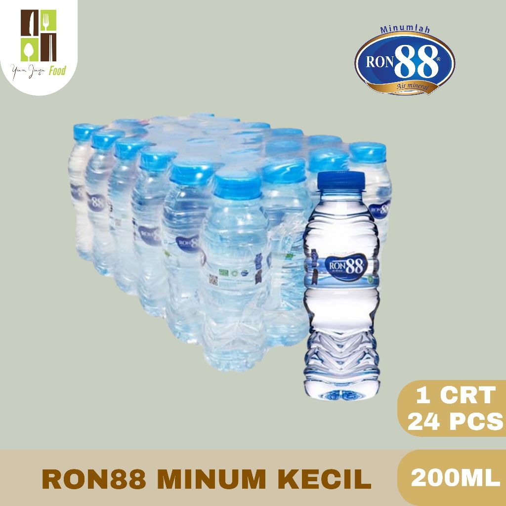 Jual Ron88 Ron 88 Botol Mini 200 ml 1 Karton Air Mineral Isi (24 pcs ...