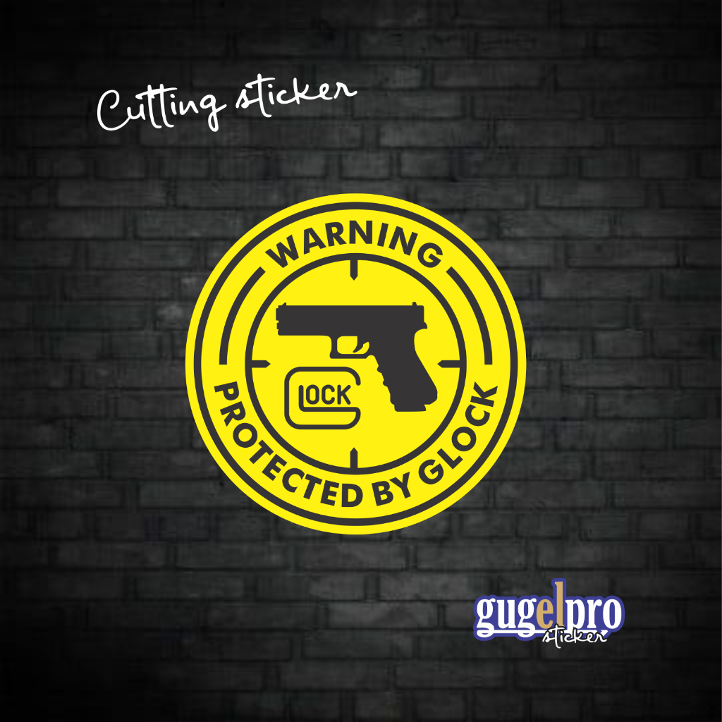 Jual sticker jdm Warning Protected by Glock | Shopee Indonesia