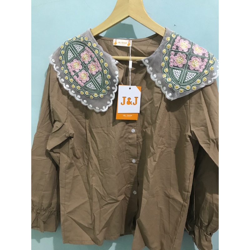 Jual J&J SHOP KEMEJA KERAH SAILOR EMBROIDERY | Shopee Indonesia