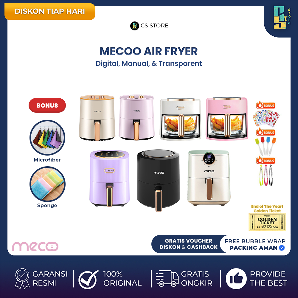 Jual Mecoo Aesthetic New 5.5L Digital 650 Low Watt Air Fryer SNI Hemat ...