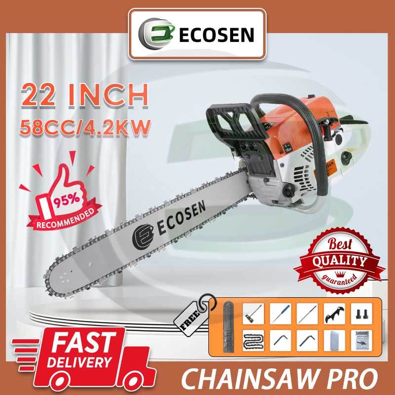 Jual Ecosen 22 INCH Chain Saw Teknologi Jerman Professional Tebang Senso Alat Pemotong Kayu ...