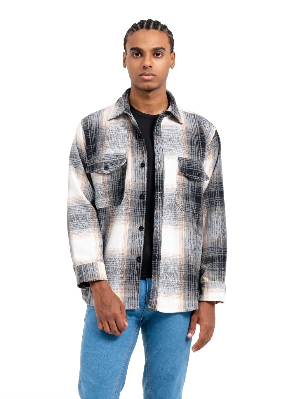 Jual Ribsgold Jaket Pria Shacket Flanel Lengan Panjang Nyaman Outer ...