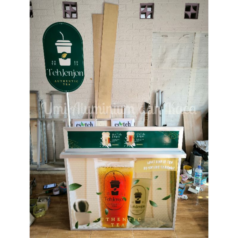 Jual Booth portable 100 x 40 sticker bisa request desain | Shopee Indonesia