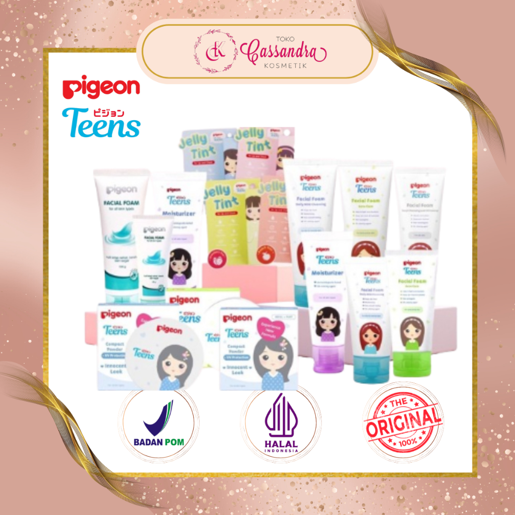 Jual PIGEON TEENS COMPACT POWDER | MOISTURIZER | FACIAL FOAM| LIP TINT ...