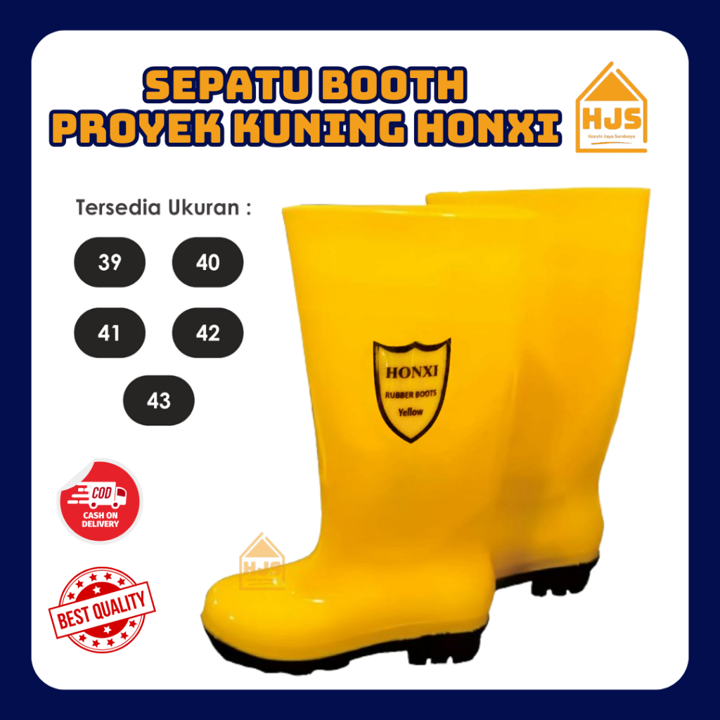 Jual [HJS] Sepatu boots kuning karet proyek honxi premium / Sepatu ...