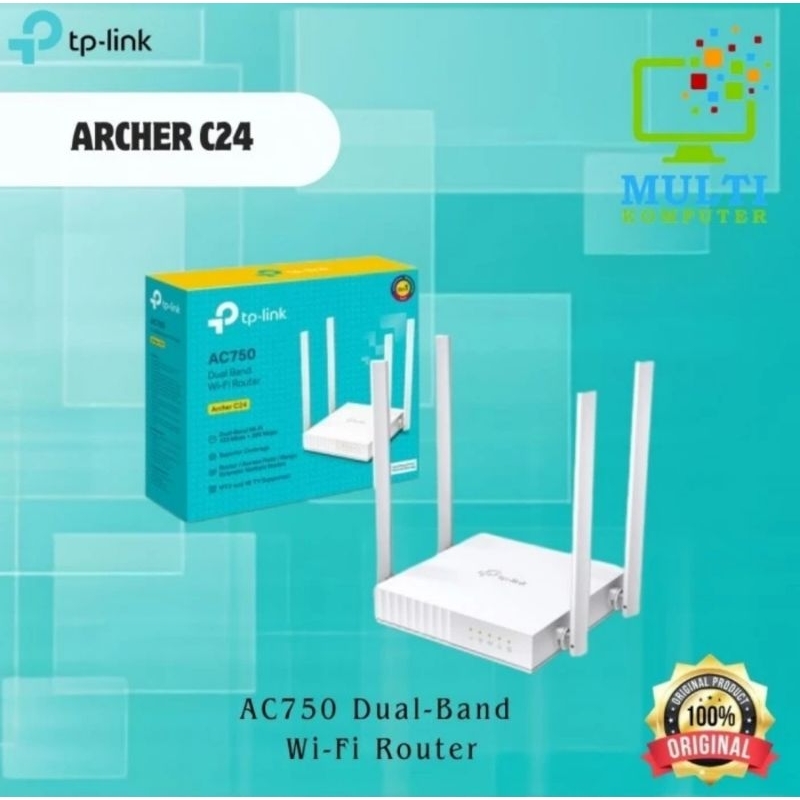 Jual TP LINK ARCHER C24 AC750 750mbps 5ghz+2.4ghz TP-LINK wifi ROUTER | Shopee Indonesia