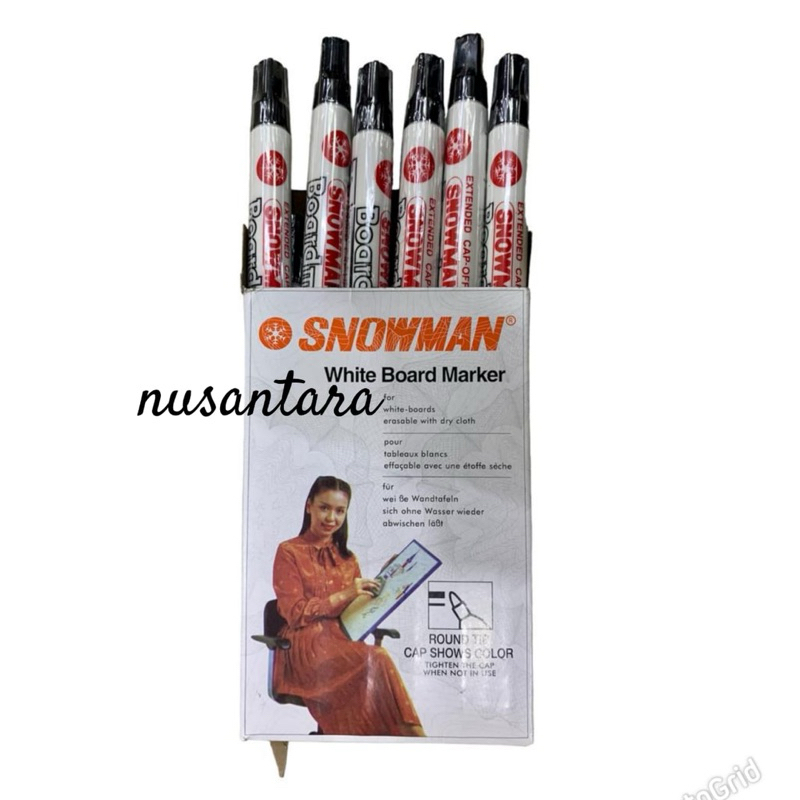 Jual Spidol white board snowman bg 12 non permanen whiteboard per lusin ...