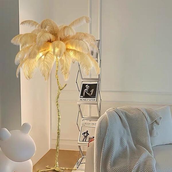 Jual LAMPU LANTAI BULU BURUNG ONTA ORIGINAL/ OSTRICH FEATHER FLOOR LAMP ...