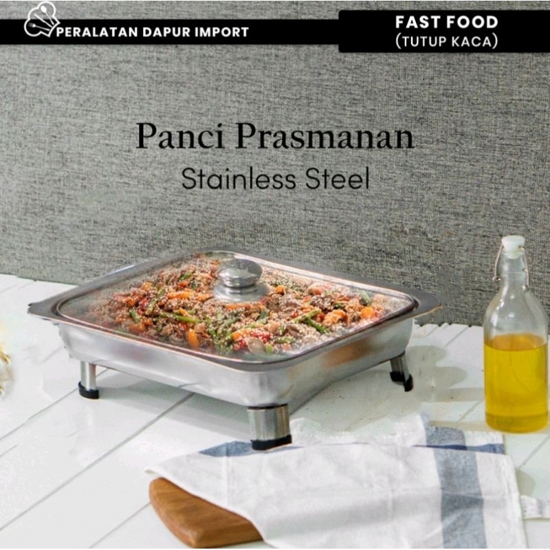 Jual Tempat Makan Saji Panci Prasmanan Fast Food Tutup Kaca | Shopee ...