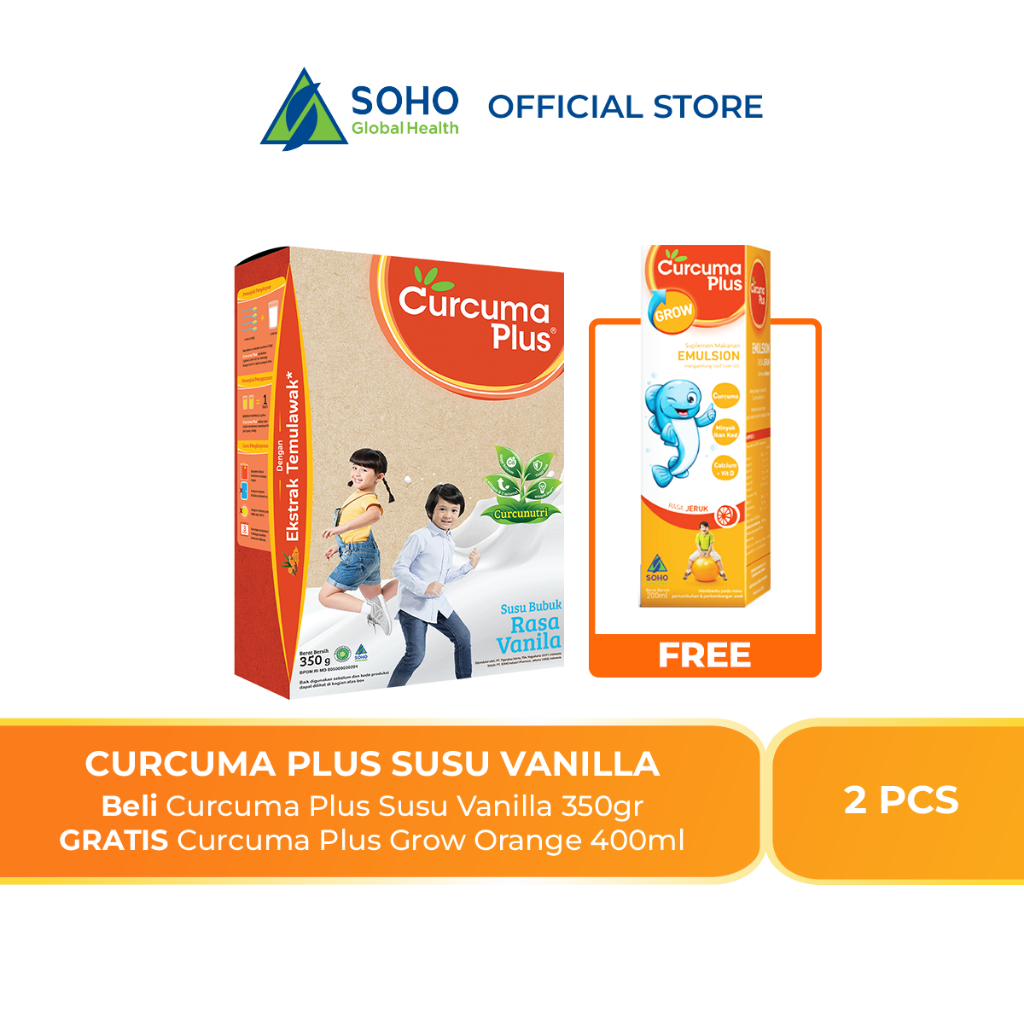 Jual [Buy 1 Get 1] Curcuma Plus Susu Vanilla 350gr GRATIS Curcuma Plus ...