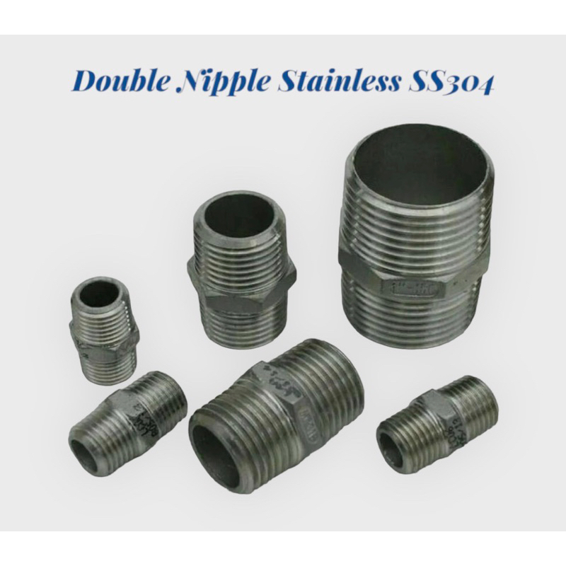 Jual Double Nipple / Nepel Stainless Drat Luar SS304 1/2 inch 3/4 inch | Shopee Indonesia