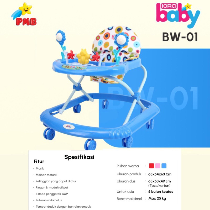 Jual SIYA FREE KARDUS & BUBBLEWRAP BABY WALKER STANDART APOLLO BAYI BW ...