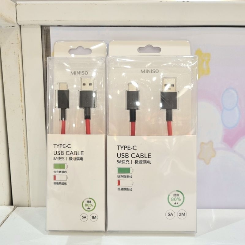 Jual MINISO FAST CHARGING TYPE-C DATA CABLE / KABEL DATA WARNA MERAH ...