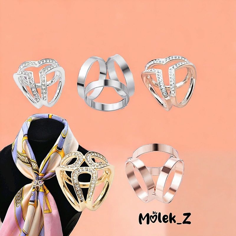 Jual Buckle Holder Penjepit Ring Scarf Jilbab Kristal Mewah | Shopee ...