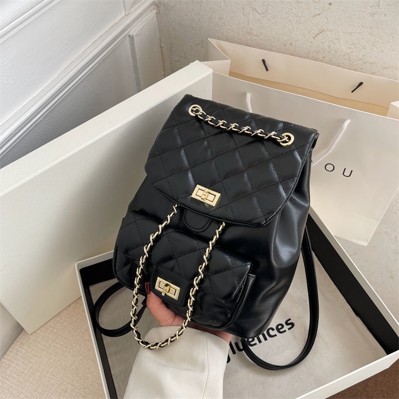 Jual 2022 New Trendy and High end Versatile Chain Backpack Instagram ...