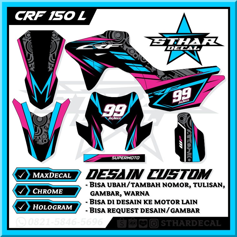 Jual DECAL STICKER CRF 150 L / FULL BODY / DESAIN CUSTOM [073] | Shopee Indonesia