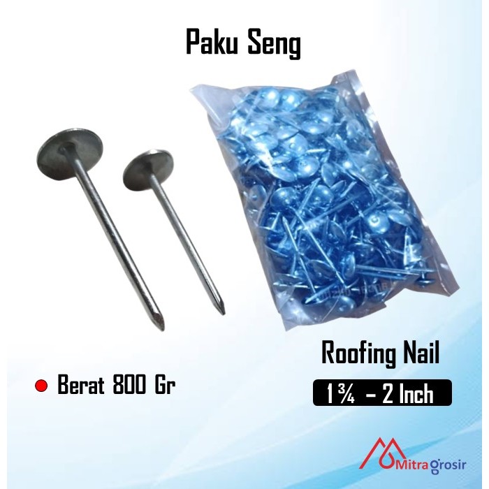 Jual Paku Payung Seng Asbes 2 Inch Roofing Nail 1 3/4" 5 Cm 1 Paket ...