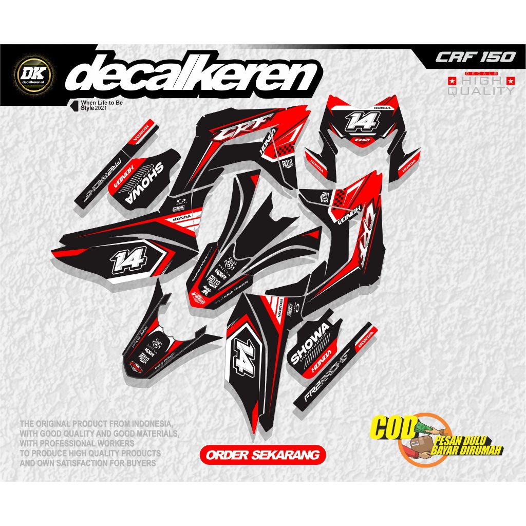 Jual Decal Stiker Crf 150 L Full Body Keren Motif Terbaru Bisa Custom Desain | Shopee Indonesia