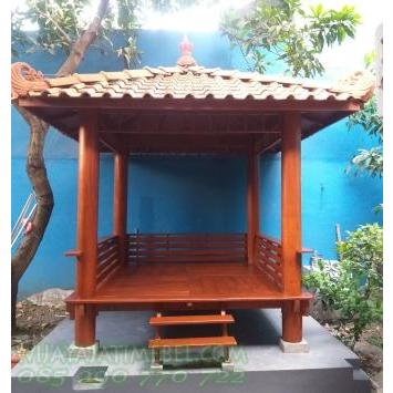 Jual Gazebo Atap Genteng Kayu Kelapa Ukuran 300x300 cm Model Tiang ...
