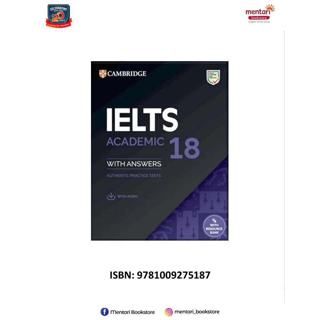 Jual Cambridge IELTS 18 Academic Student Book w/Answer Audio&Resources | Buku IELTS | Shopee ...