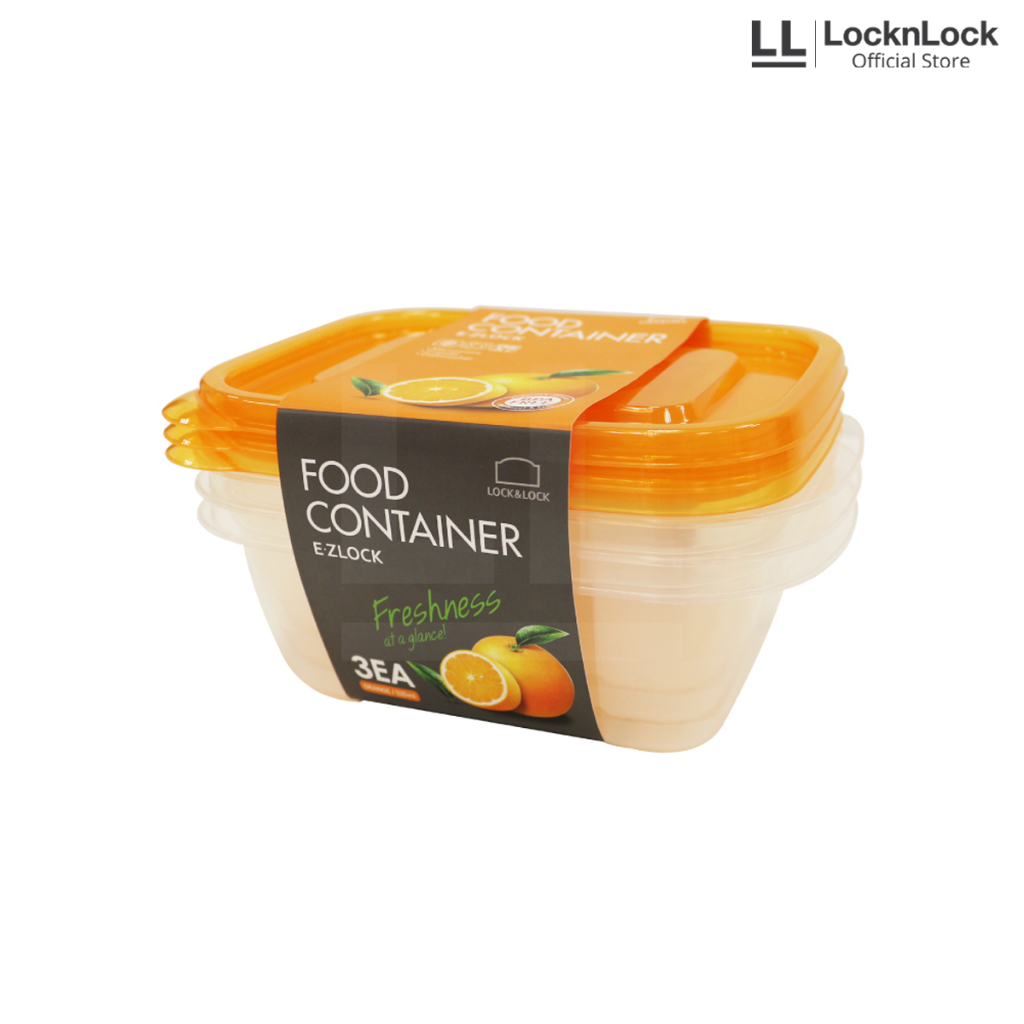 Jual LocknLock Kotak Makan E.Z Lock Orange Set 3PCS | Shopee Indonesia