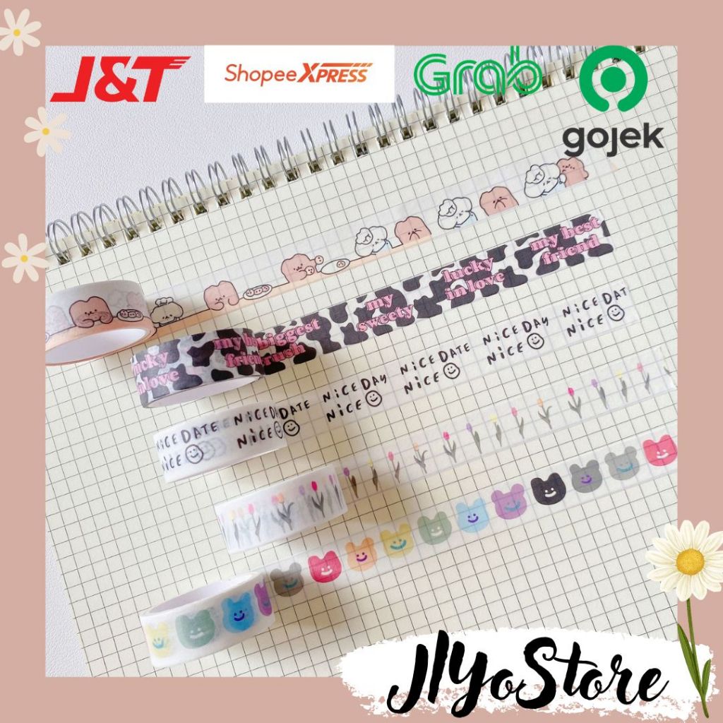 Jual Selotip Washi Tape Journal Jurnal Planner Scrapbook Bujo Lakban ...