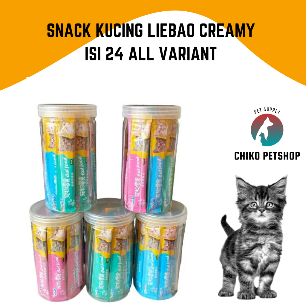 Jual Snack Kucing Semua Umur LIEBAO Creamy Toples Isi 15 gr x 24 Sachet ...