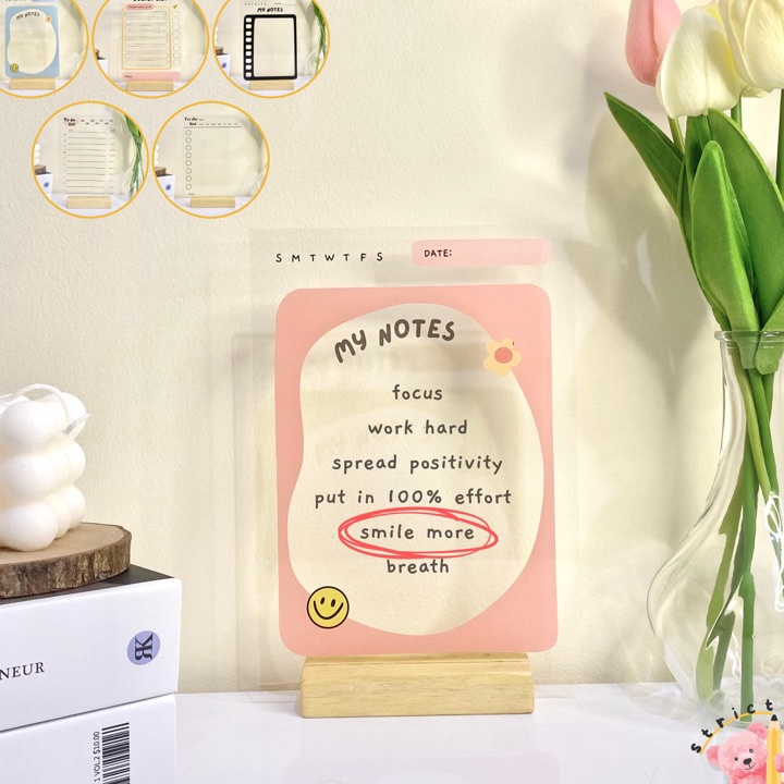 Jual Stok terbatas - [UV PRINT] Acrylic Planner A5 To do list notes ...