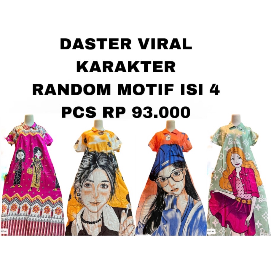Jual 4 PCS DASTER VIRAL KARAKTER BEAUTIFUL BUSUI RANDOM MOTIF DAN WARNA ...