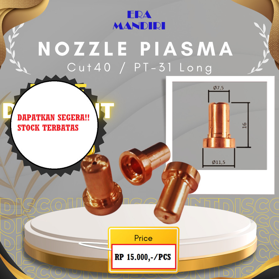 Jual nozzle tip cut 40 pt31 long plasma mata cut | Shopee Indonesia