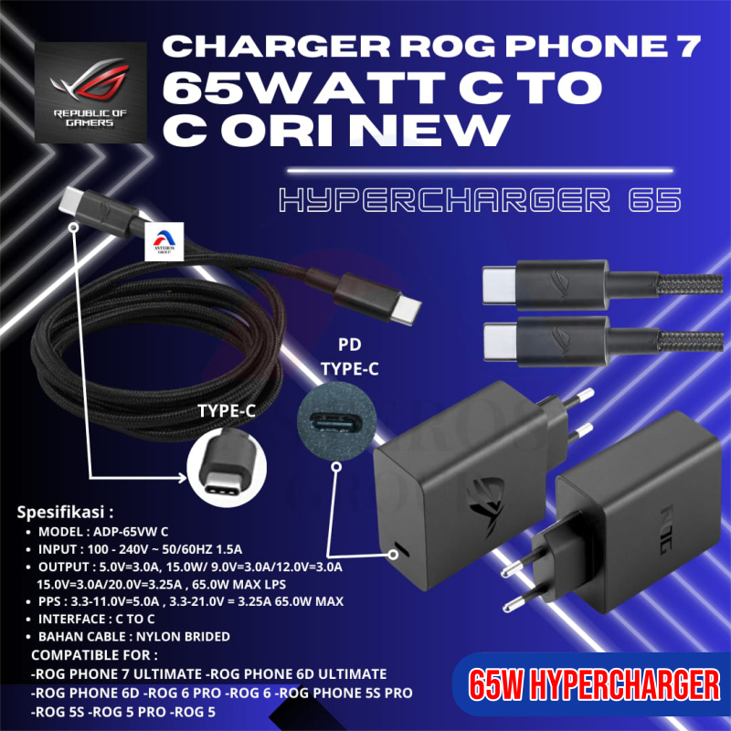 Jual CHARGER ASUS ROG PHONE 7 ULTIMATE ROGPHONE 6D ULTIMATE ROG 6 ROG 5 ...