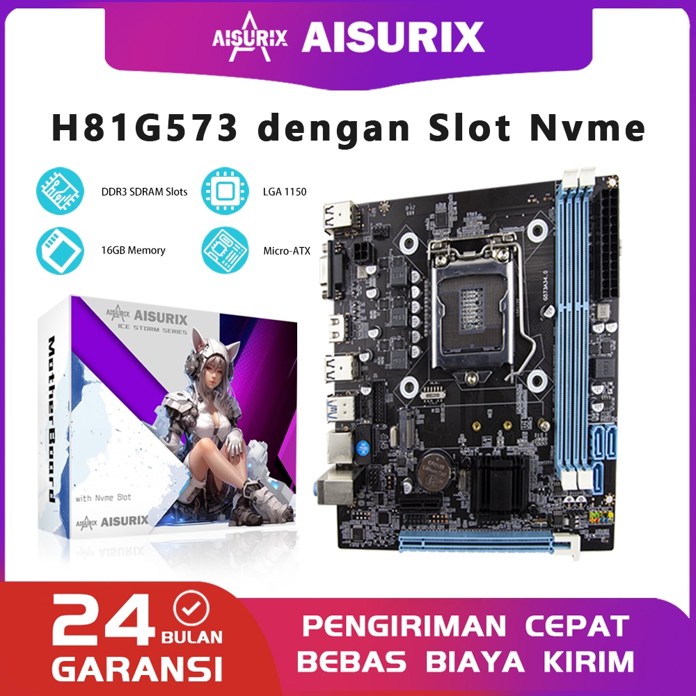 Jual AISURIX Motherboard Colorful H81M-K PLUS V23B (LGA1150, H81, DDR3 ...