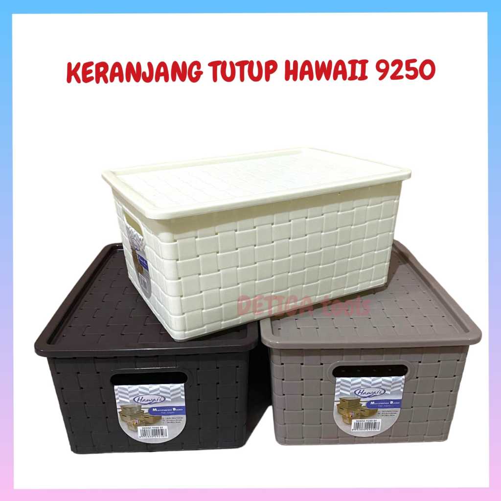Jual Hawaii 9250 DT Keranjang Plastik Lugano dengan tutup Multipurpose ...