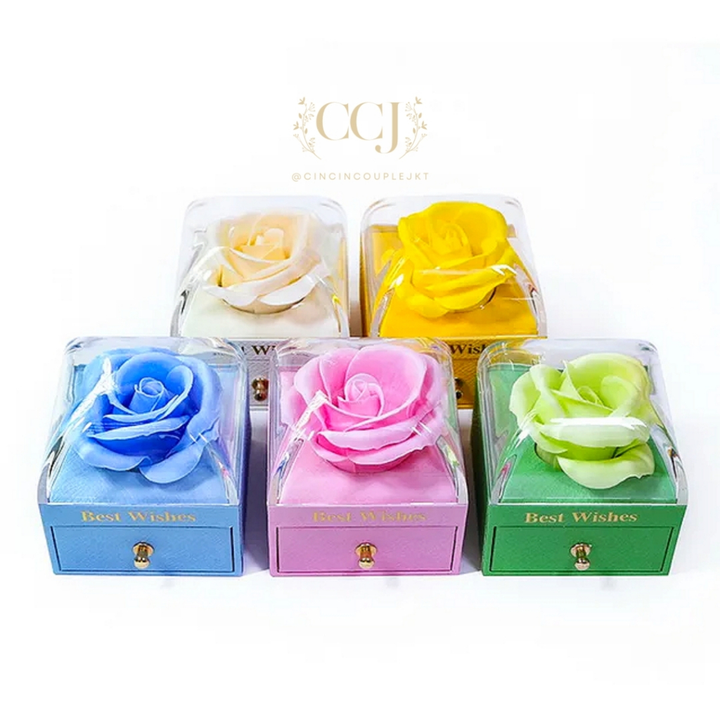 Jual BEST WISHES ROSE VALENTINE PROMISE RING BOX / BOX CINCIN NIKAH ...