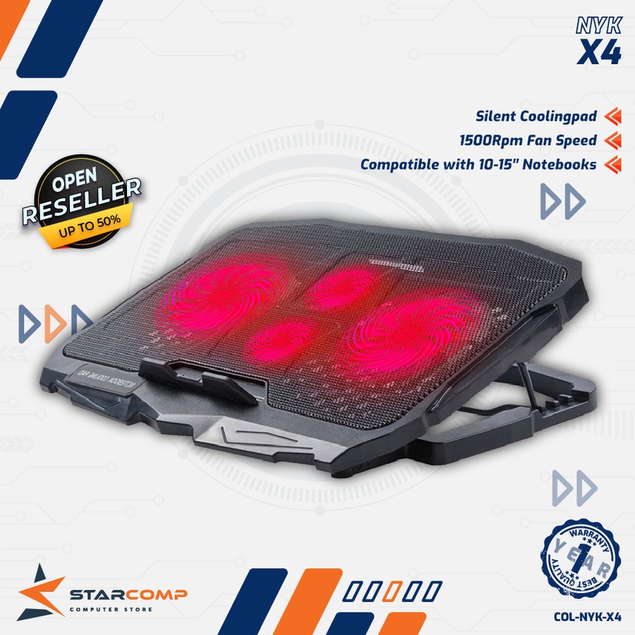 Jual NYK Nemesis X4 StormBreaker CoolingPad 4 Fan Cooling Pad | Shopee Indonesia