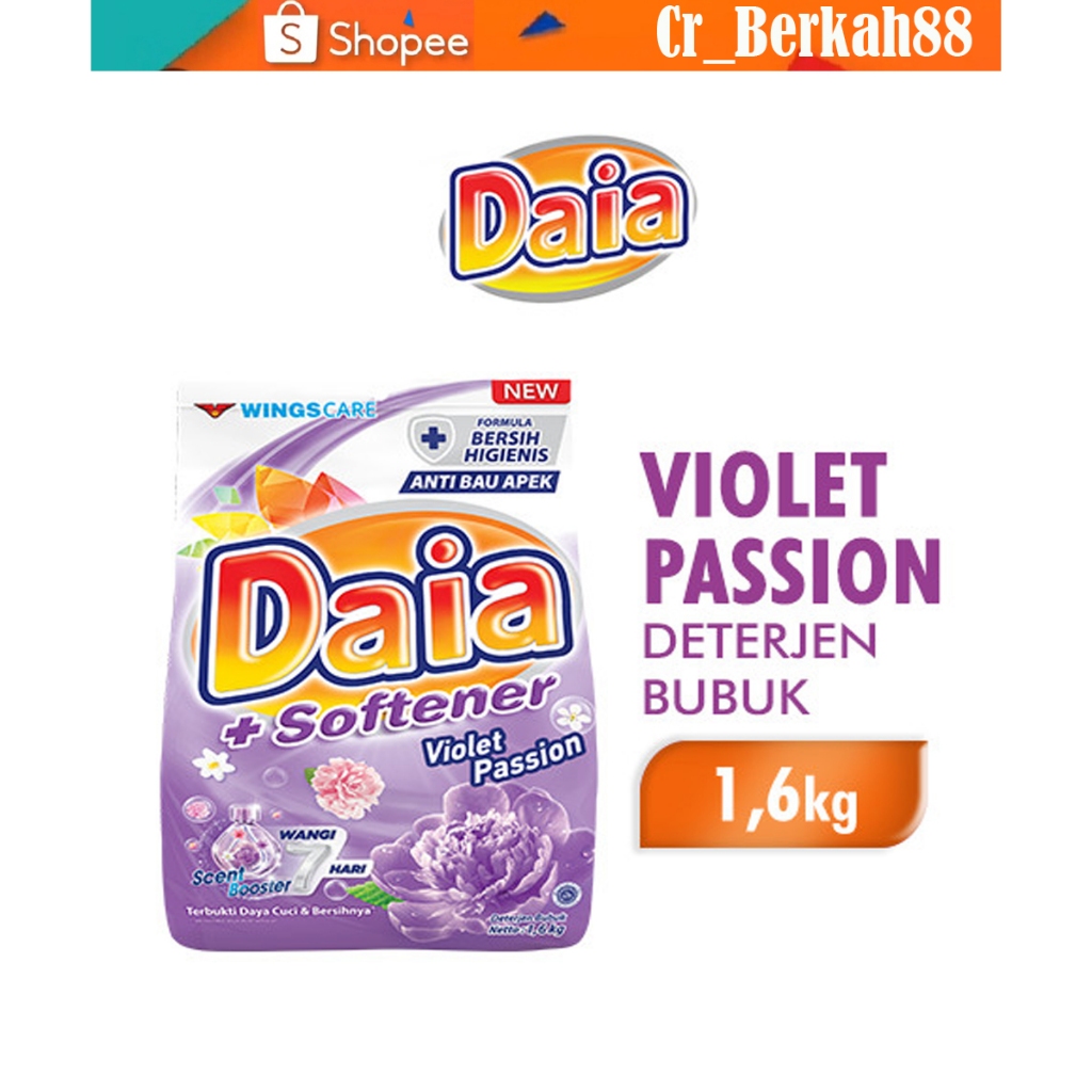 Jual sabun cuci bubuk deterjen daia violet 1,6 kg | Shopee Indonesia