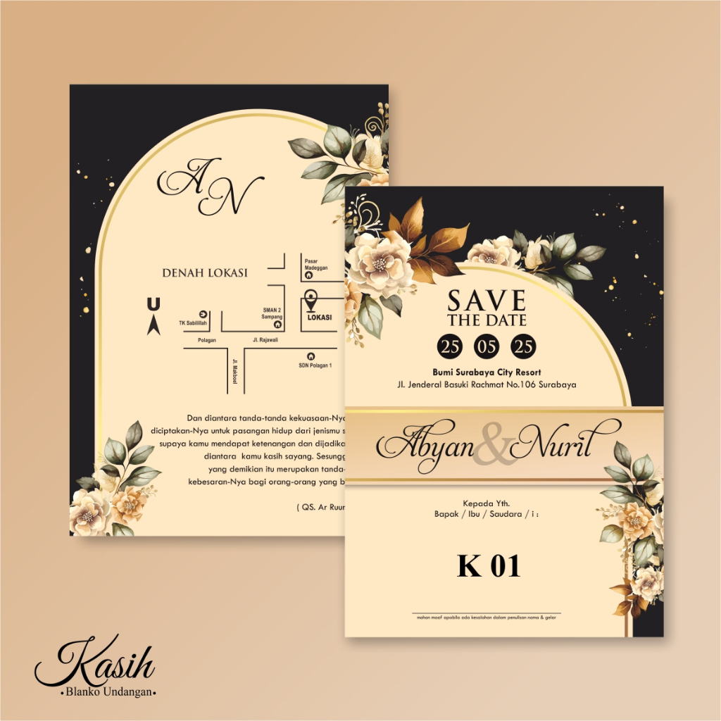 Jual BLANGKO UNDANGAN PERNIKAHAN KOSONGAN - BLANKO UNDANGAN FULL COLOUR KASIH 01 | Shopee Indonesia